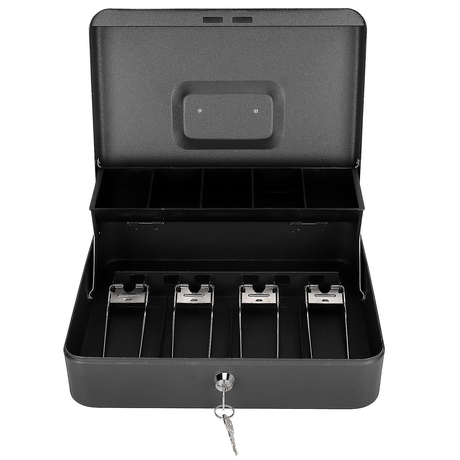 Lockable Cash Box with Tiered Tray for Portable Security and Safe ...