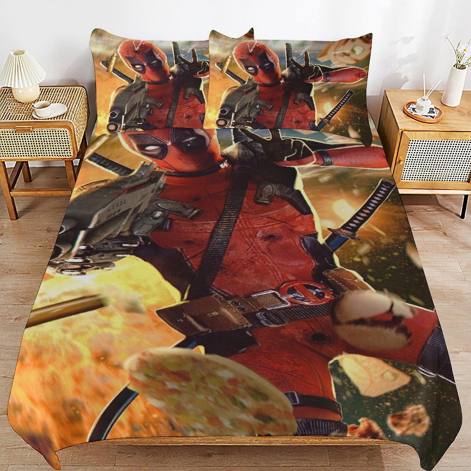 Deadpool Bedding Sets Cute Bed Cover Anime Cartoon 3D Printed ...