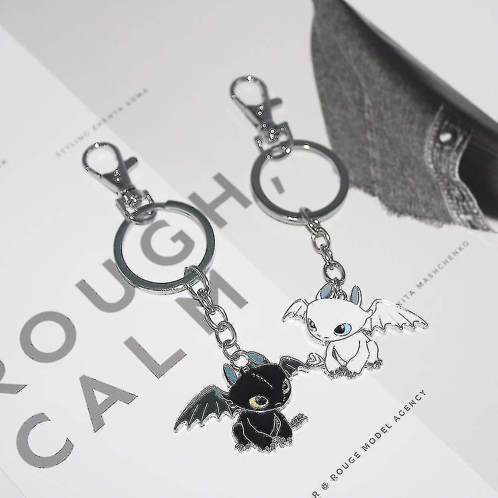 2pcs Couple Metal Keychain Dragon Shape Toothless Keychain Toothless ...