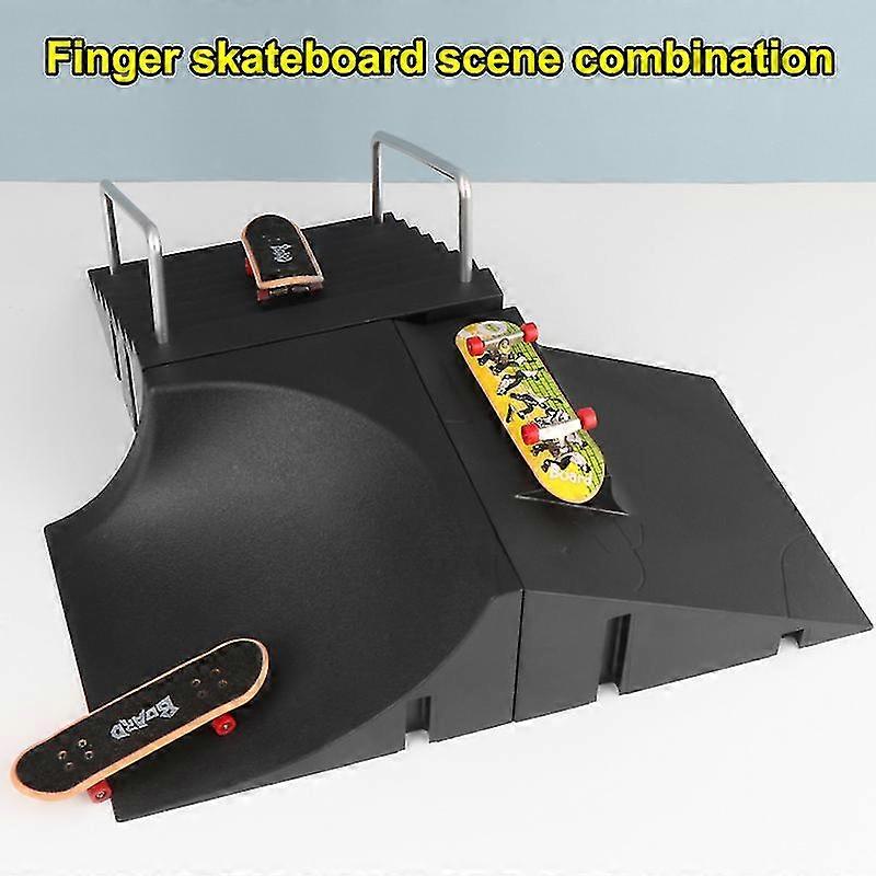 Children Finger Skateboards Skate Toy Skate Park Ramp Set Tech Practice ...