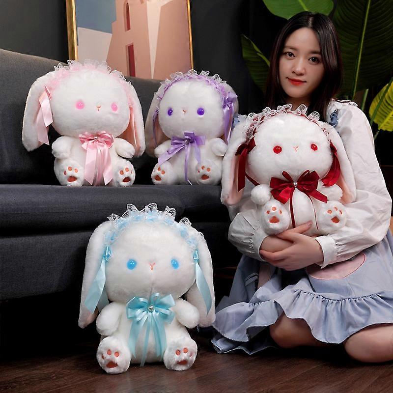 Ins Lolita Rabbit Baby Plushie White Bunny Cute Cartoon Rabbit Sitting ...