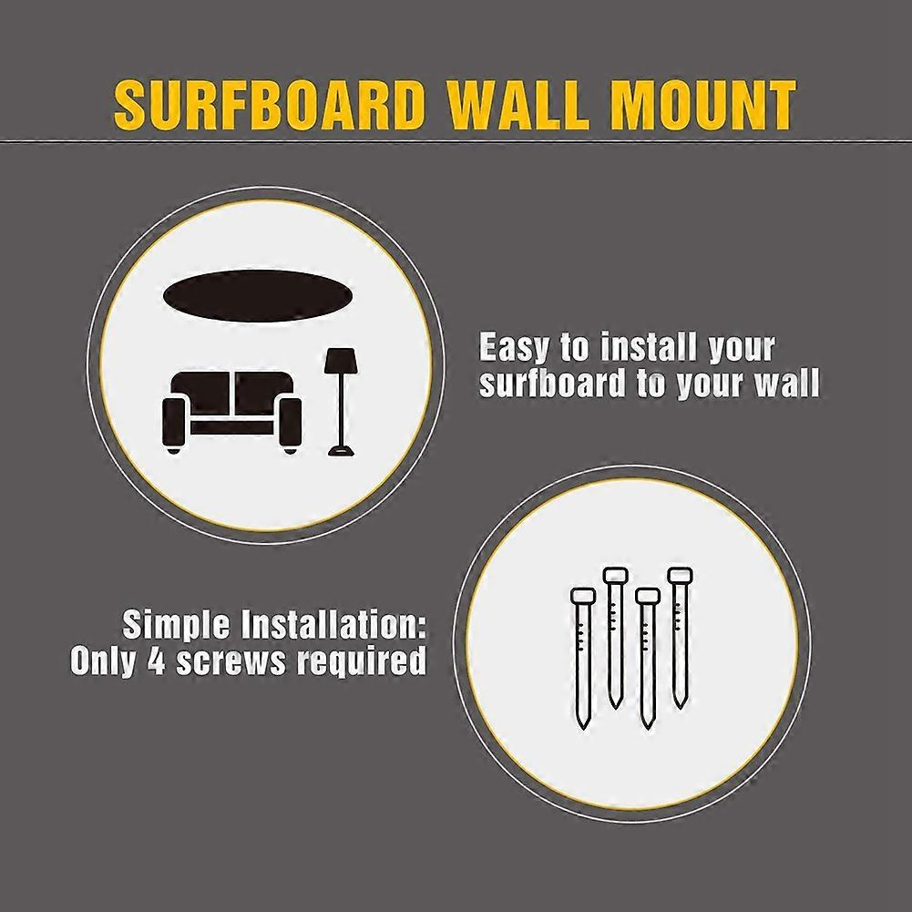 1 Set Surfboard Wall Rack, Surf Board Racks for the Wall Display Mount ...