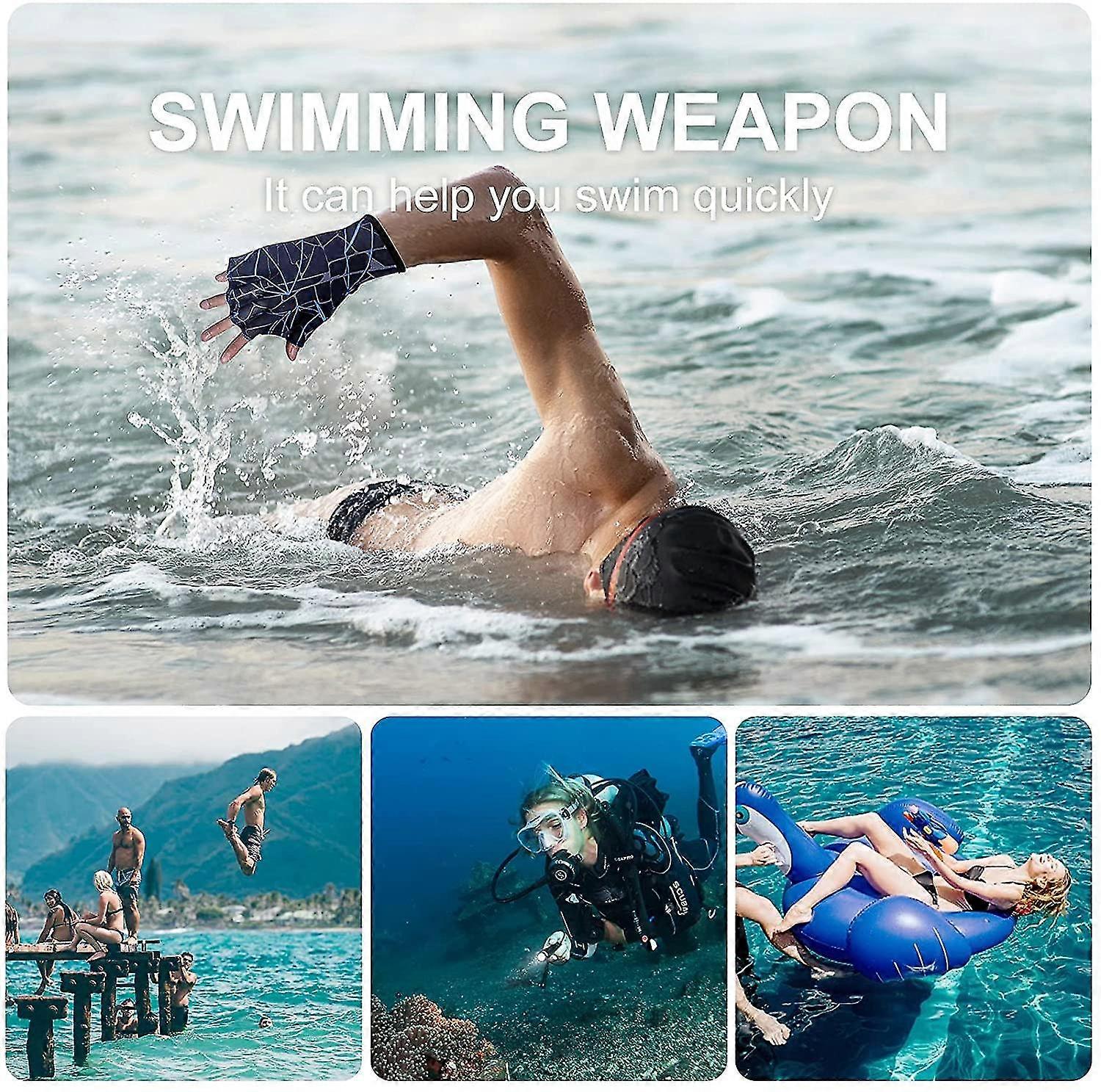 Nylon Swimming Gloves Aquatic Swimming Webbed Gloves Water Training ...