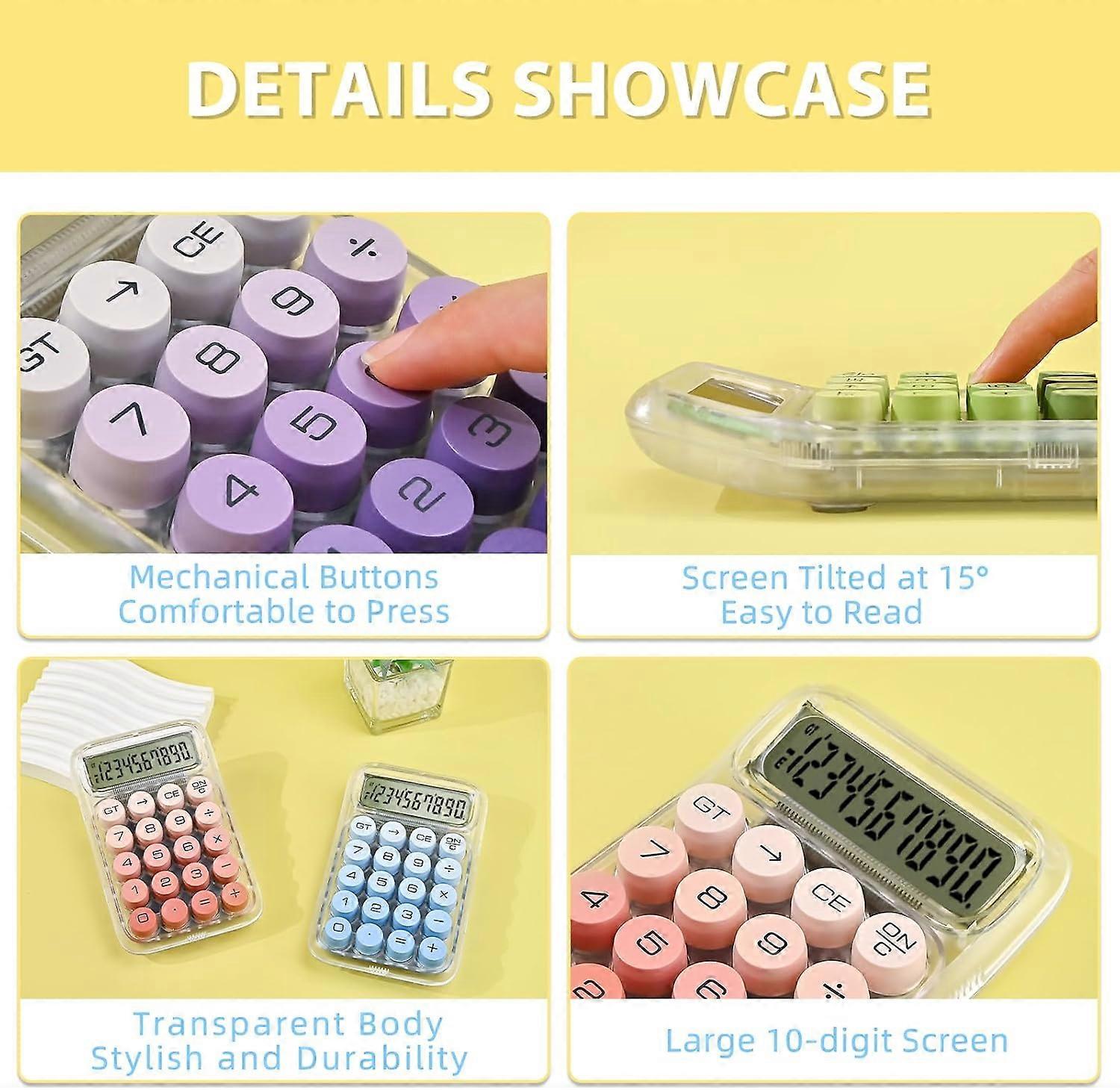 Desktop Calculators, Gradient Color Mechanical Large LCD Calculator ...