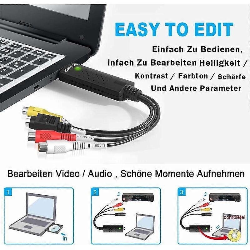 USB 2.0 Audio Video Converter New Video Capture Card Software Support ...