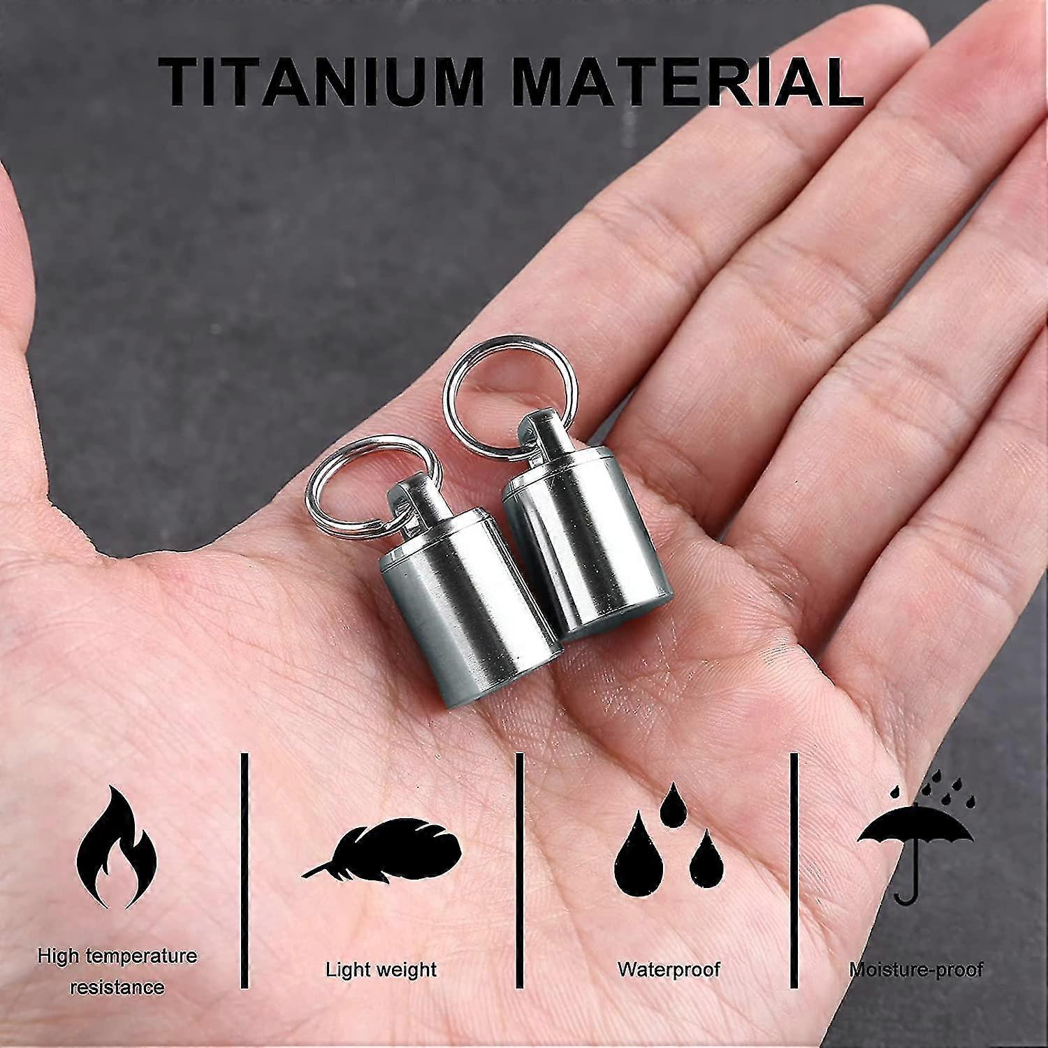 Keychain Pill Holder, Pure Titanium Titanium Small Pill Holder For ...