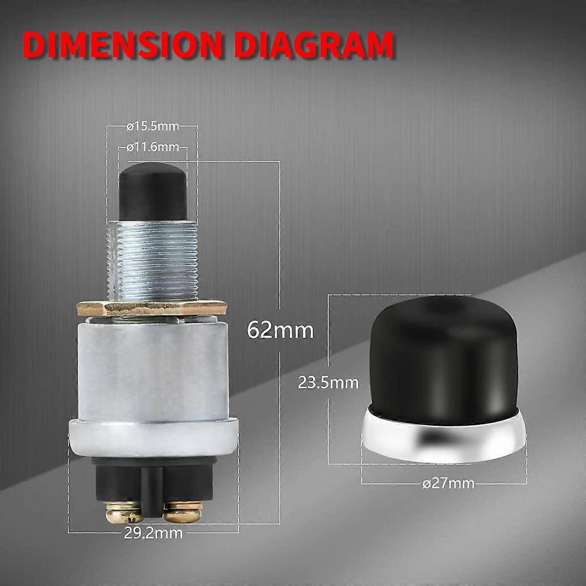 Engine Start Push Button, Waterproof Momentary Start Switch, 12V/24V ...