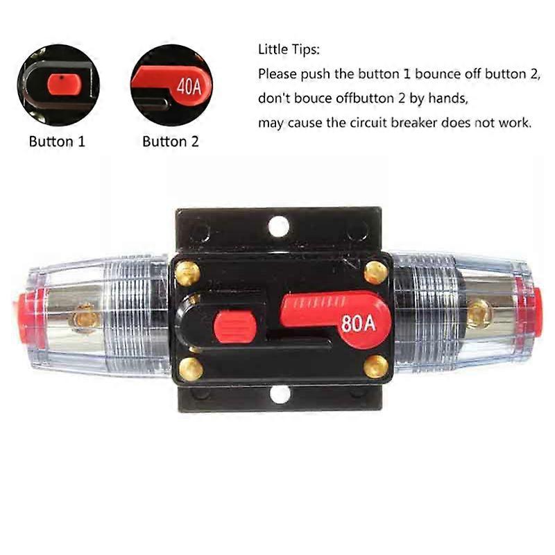 Circuit Breaker 20A 30A 40A 50A 60A 80A 100A 12V 24VDC Car Truck Audio ...