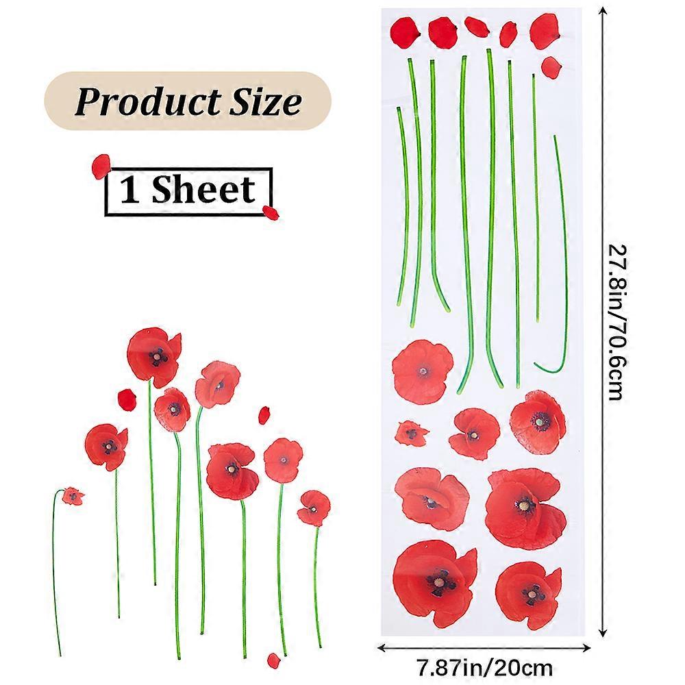 PVC Self Adhesive Floral Wall Decorative Stickers Flower Waterproof ...
