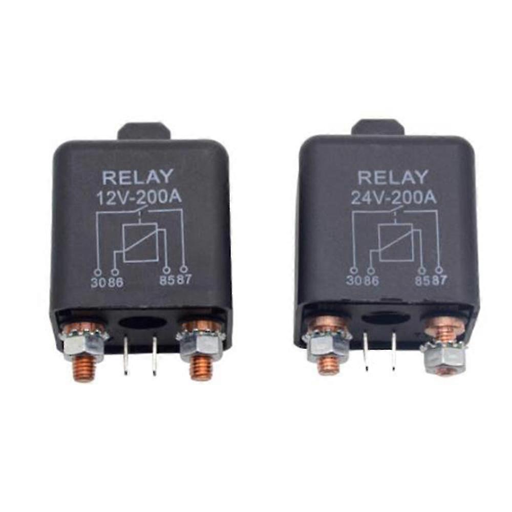 2Pcs 12V 200A High Current Relay for Car & Truck, 1.8W Continuous Duty ...