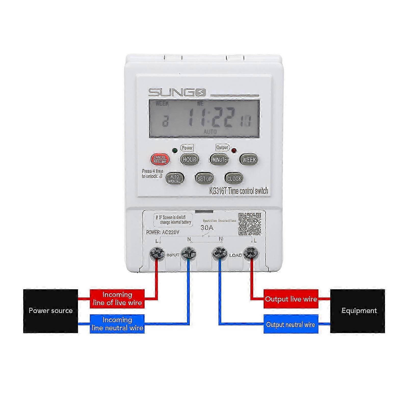 Time Control Switch Microcomputer 7 Day Programmable Automatic Digital ...