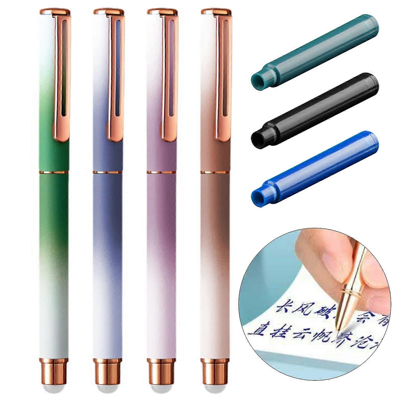 Erasable Fountain Pen with 30 Inks Cartridges 0.38mm Tip Metal Fountain ...
