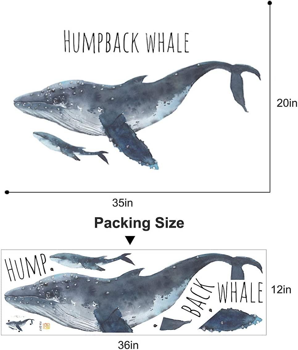 Humpback Whale Wall Decals Marine Animal Stickers Peel and Stick Art ...