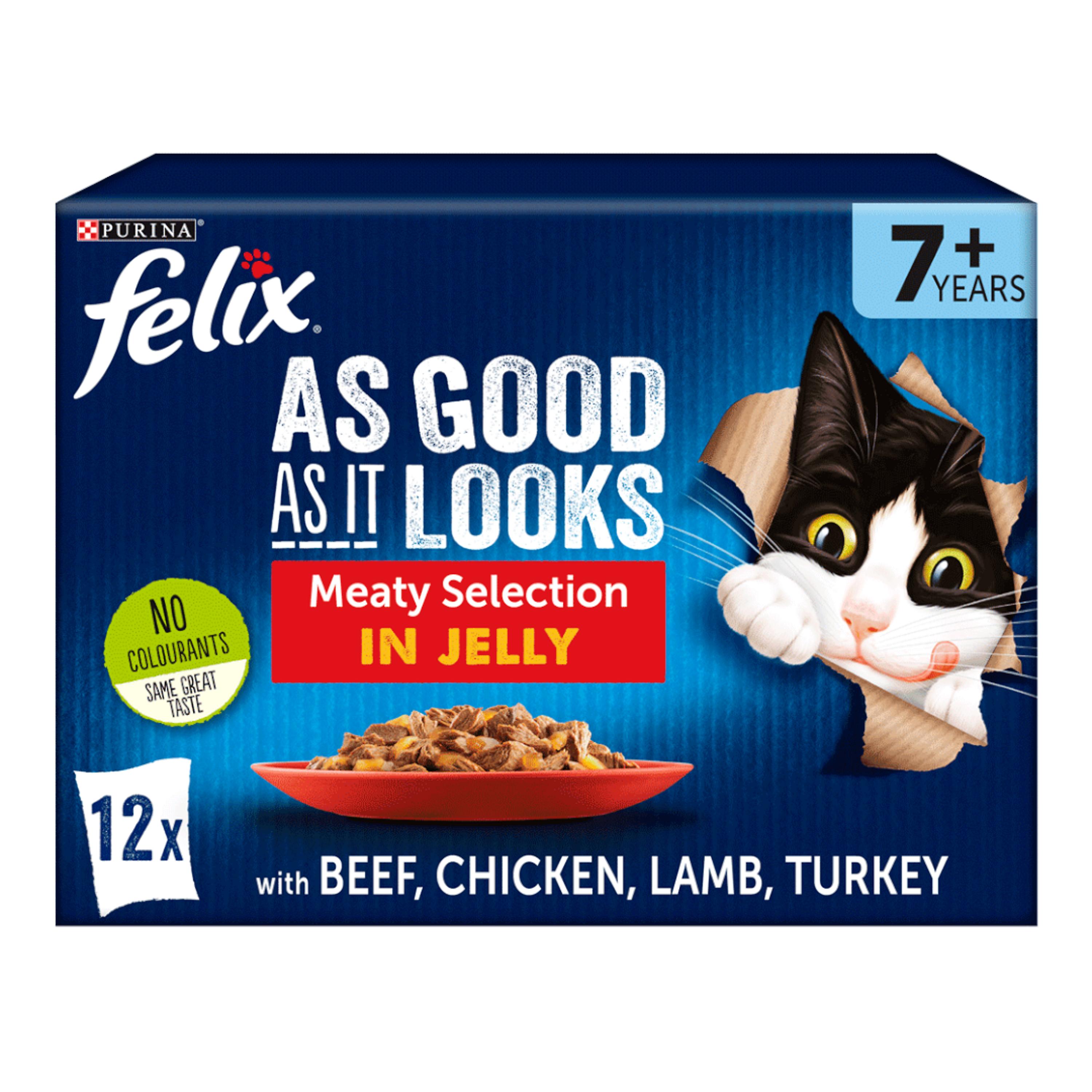 Felix Senior Double Delicious Mixed Meat Cat Food (12 Pack) 4 x 100g ...
