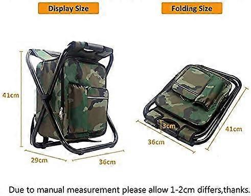 Folding seat backpack camping stool backpack with isothermal picnic bag ...
