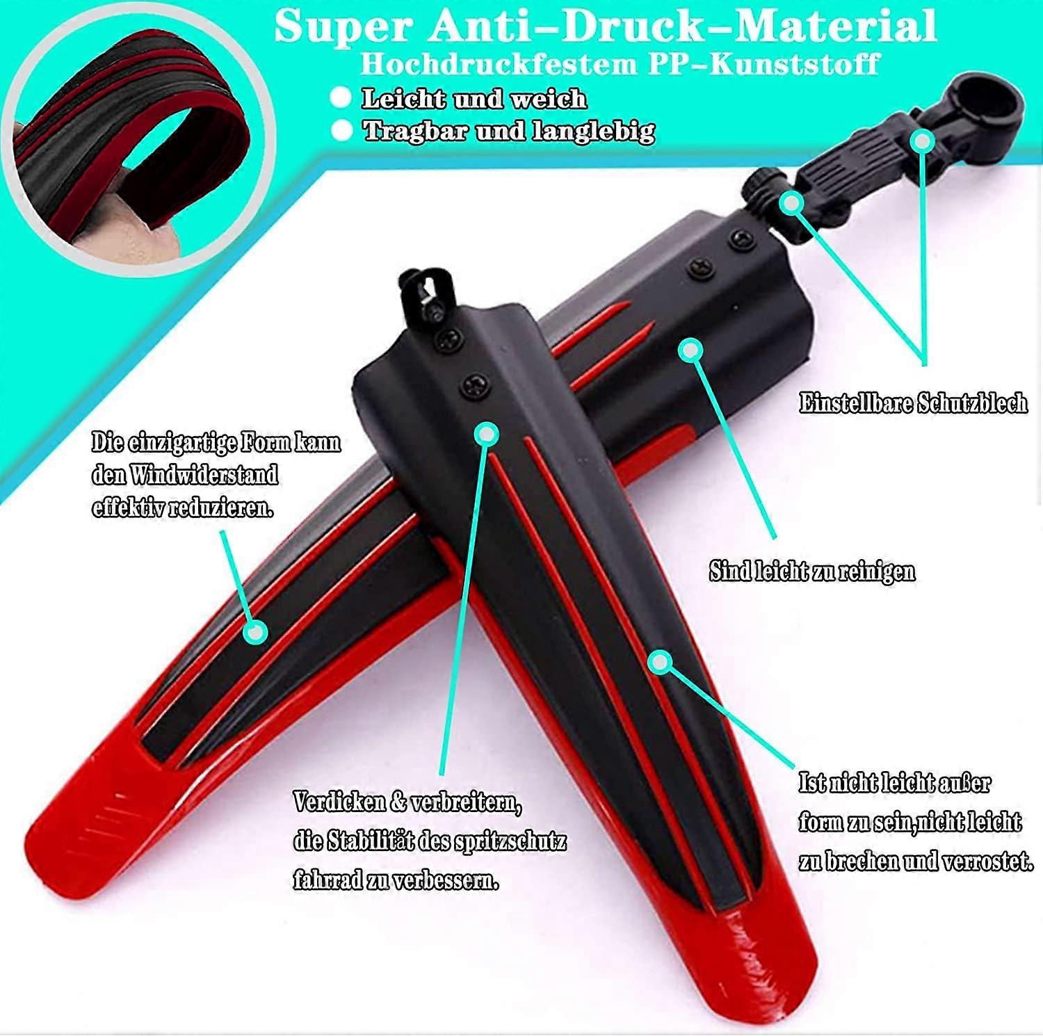 Bicycle Mudguard Set Adjustable Splash Guard Set Front and Rear ...
