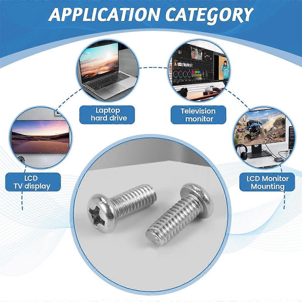 30 Pcs TV LCD Monitor Mounting for Screws X 10Mm | Fruugo UK