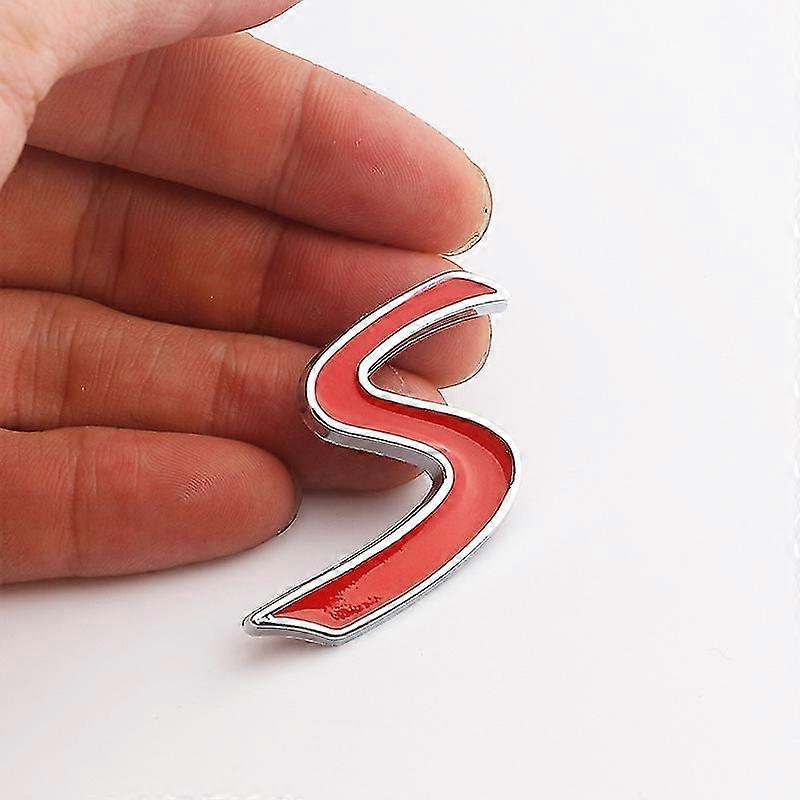 3D ABS Red Mini Cooper S Logo Letters Car Trunk Emblem Badge Decal For ...