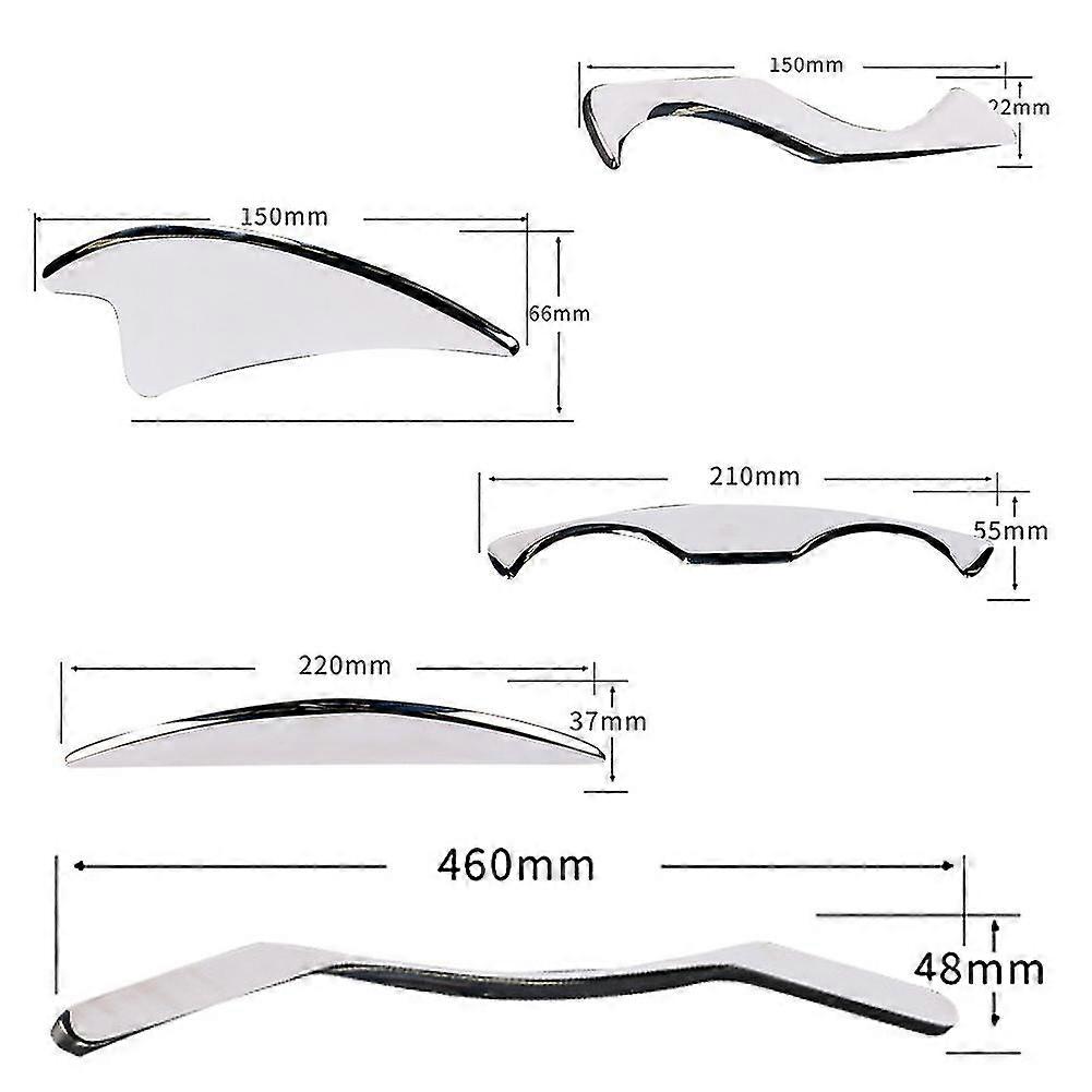 1/5pcs Muscle Scraper Iastm Tool Set,gua Sha Stainless Steel Fascial ...