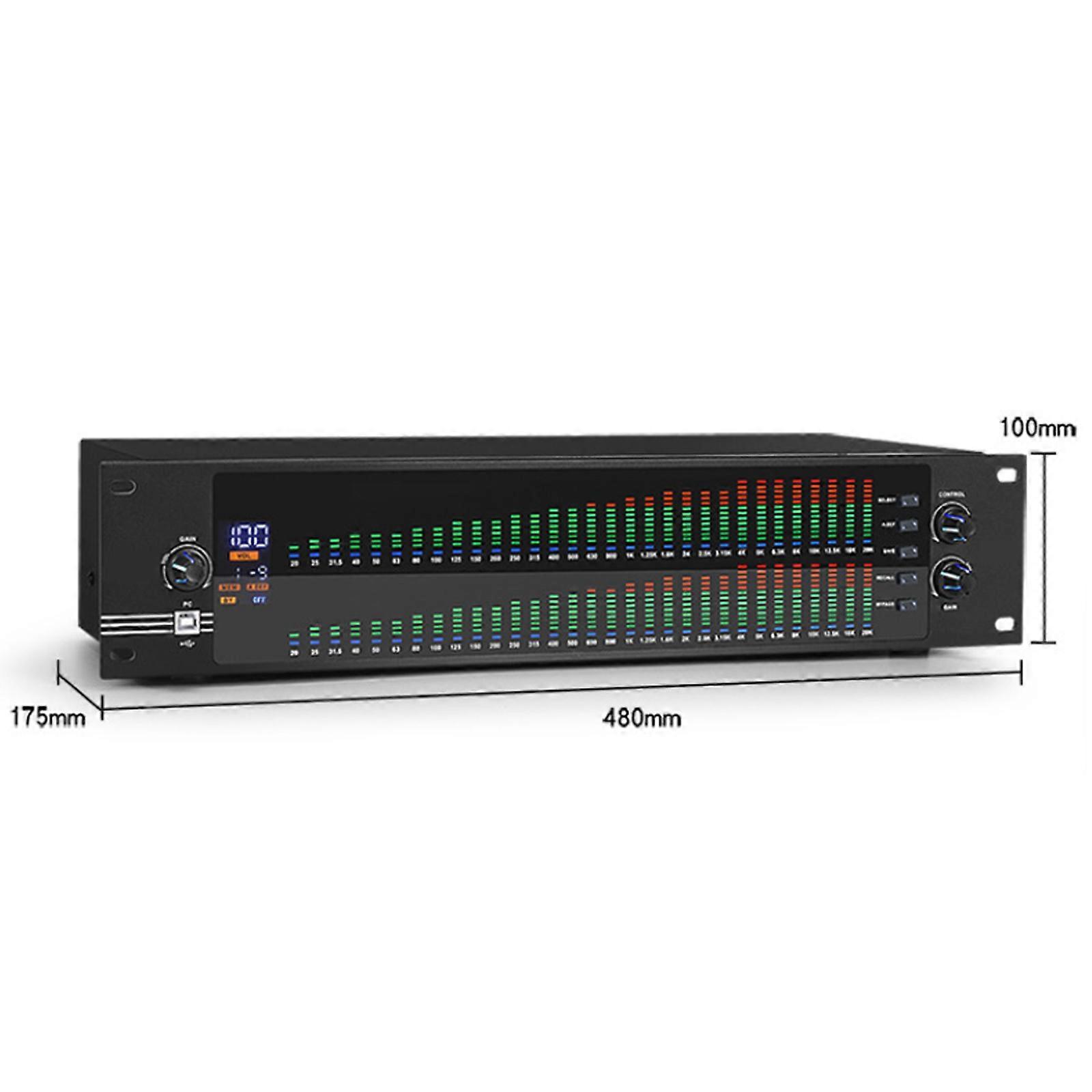 EQ-323 Dual 31-band Graphic Equalizer Spectrum Digital Equalizer for ...