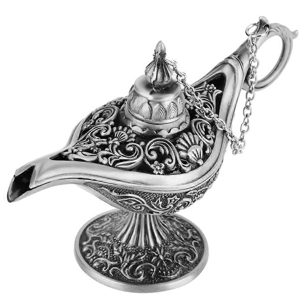 Rare Retro Legend Color Aladdin Magic Genie Light Wishing Lamp Pot Collectable (Old Silver ...