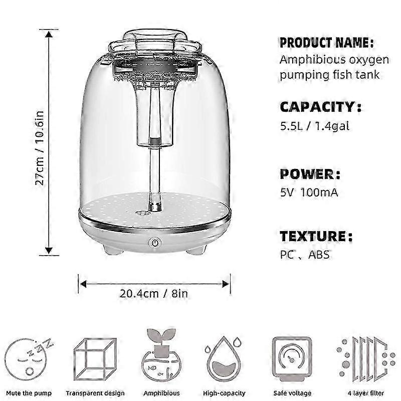 Fish Tank Aquarium Kit Automatic LED Lighting Power Filter, Gold Fish ...