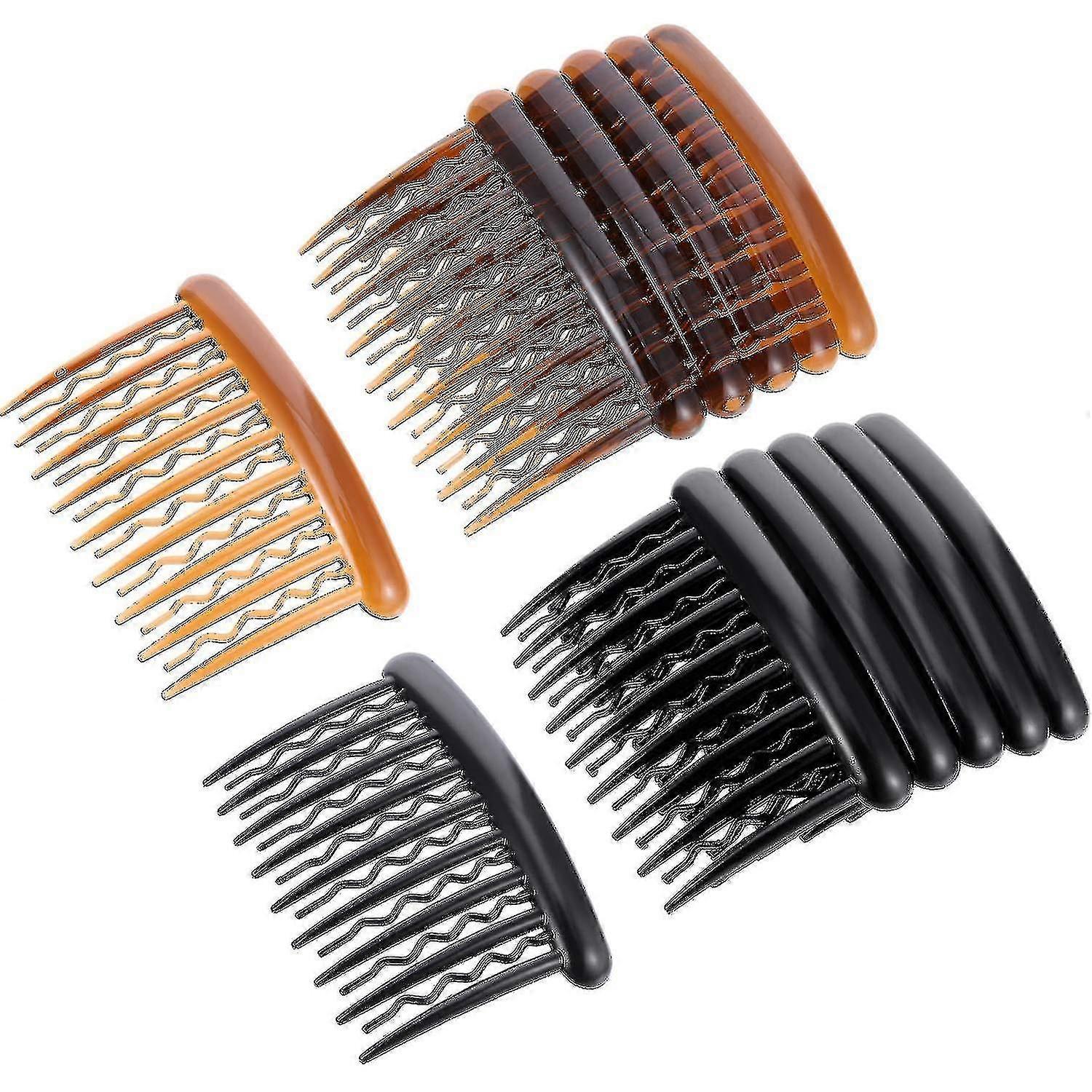 12 Pieces Plastic Teeth Hair Combs Tortoise Side Comb Hair Accessories ...