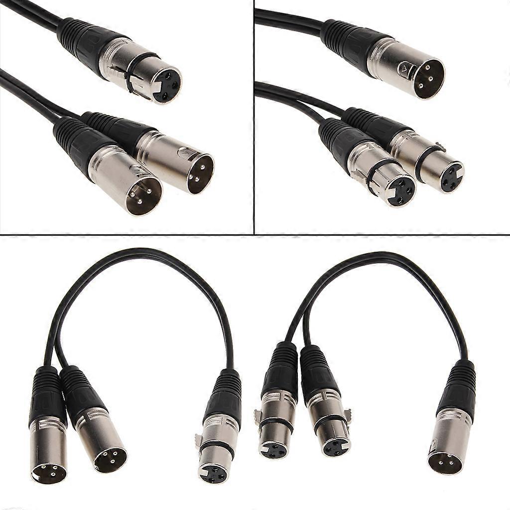 3-Pin XLR Male To Dual XLR Female Y Splitter Audio Adapter Cable For ...