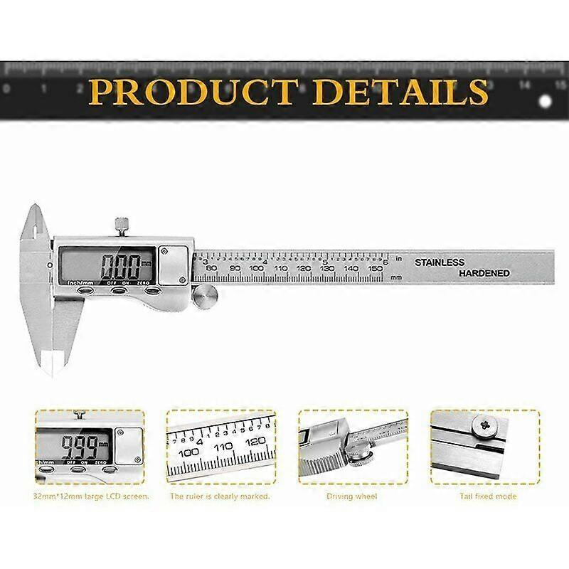 Digital Vernier Caliper - Professional Digital Caliper 150mm Vernier ...