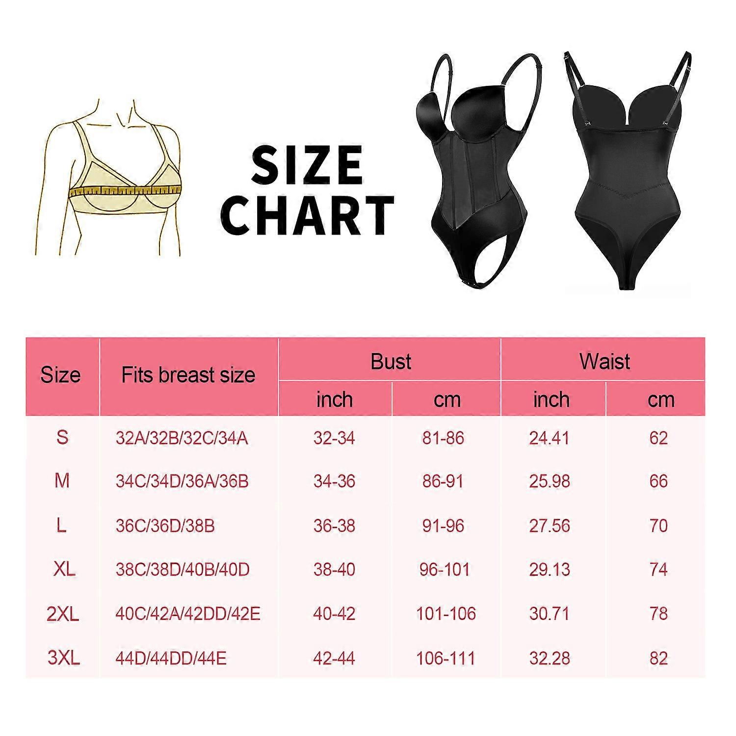Women Shapewear Bodysuit Slimming Underwear Backless U Thong Waist ...