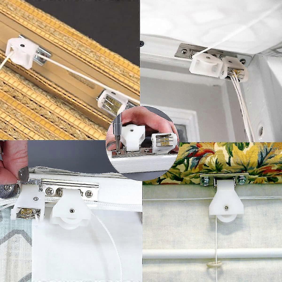 4pcs Cord Lock Mechanism And Cord Idler Pulley Swivel Type White ...