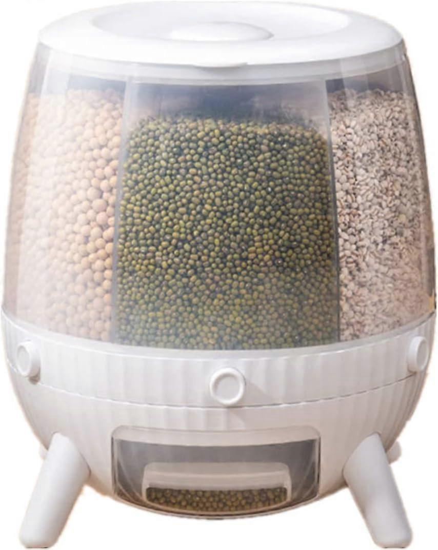 10L Rotating Grain Dispenser,6in1 Grain Dispenser Container Rotating ...