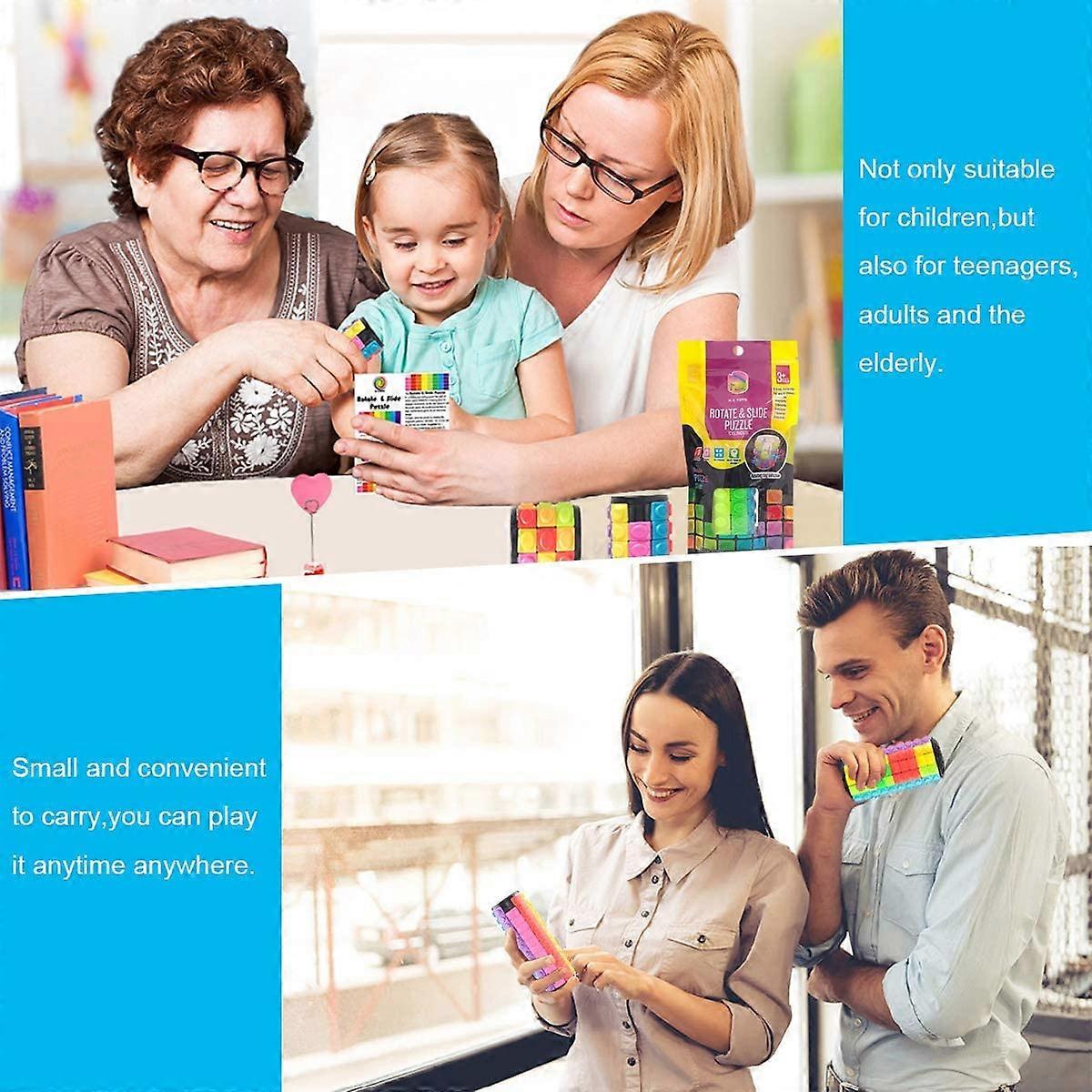 Fidget Toy,Magic Cube Puzzle,Brain Teasers for Adults,Cylinder Rotate ...