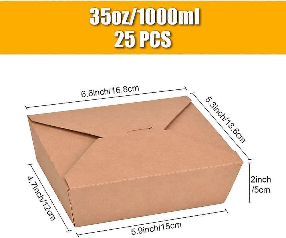 Kraft Paper Lunch Box, 25 Pieces Kraft Cardboard Snack Boxes, Take Away ...