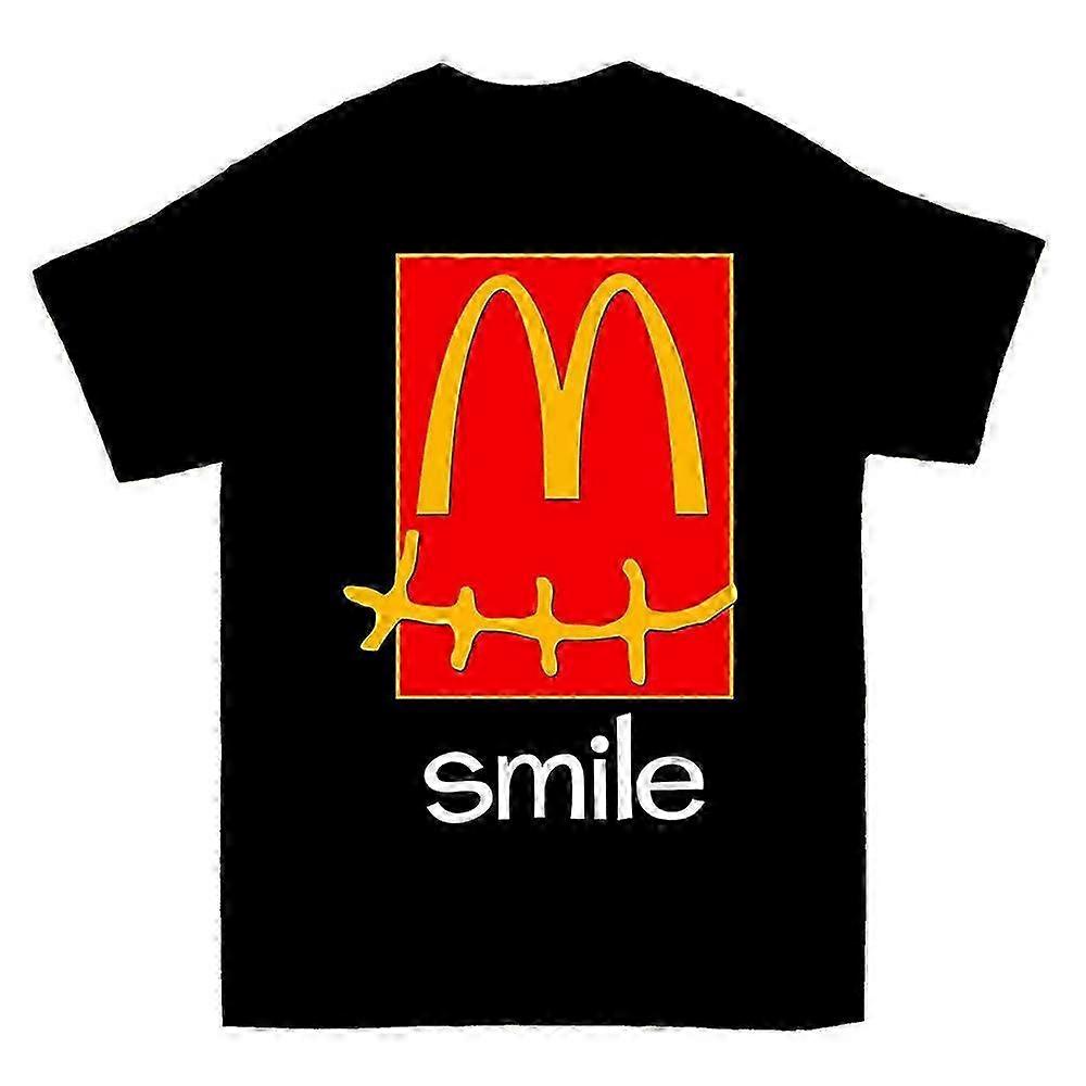 Travis Scott Mcdonalds Smile Graphic T-shirt Retro Style | Fruugo UK