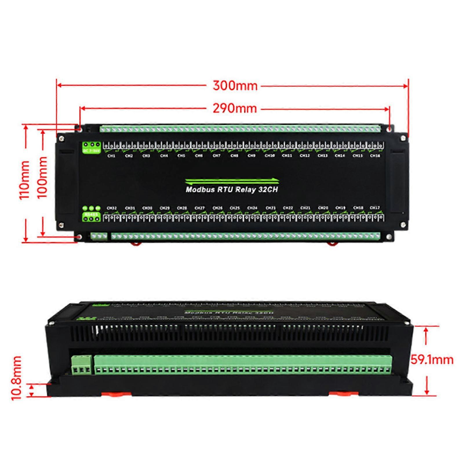 RTU Relay Module 32 Channel Safe Optocoupler Isolation Rail Mount Case ...