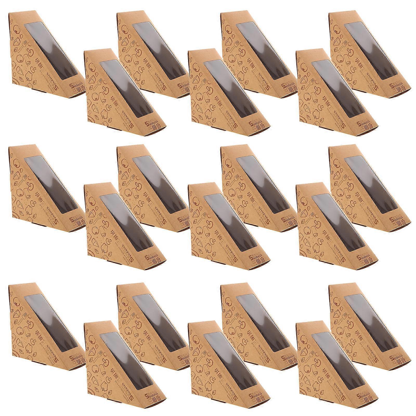 Window Dessert Box 100Pcs Brown with Window Design for Packing Sandwich ...