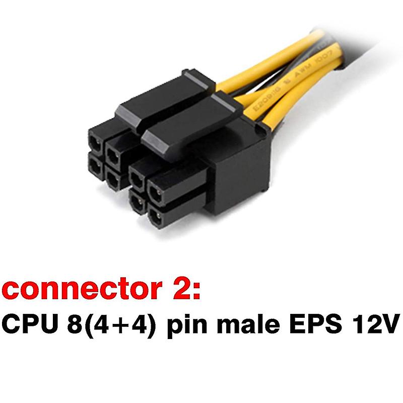 Atx 4 Pin Female To Motherboard Cpu 8(4+4) Pin Male Eps 12v Converter ...