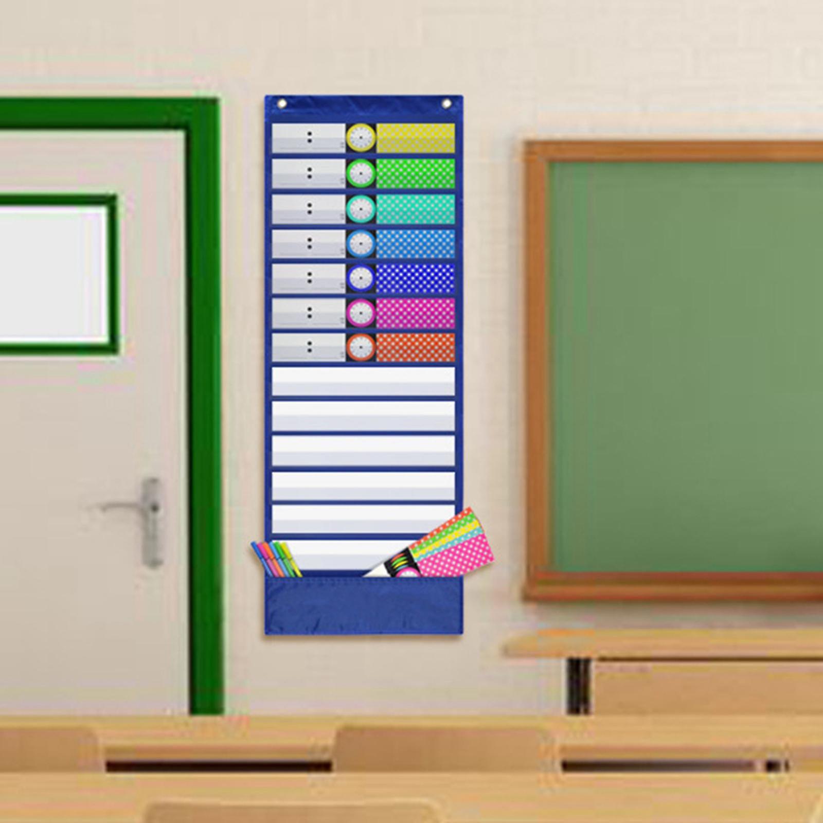 Classroom Pocket Charts Wall Hanging Teaching Chart Clear Pouch ...
