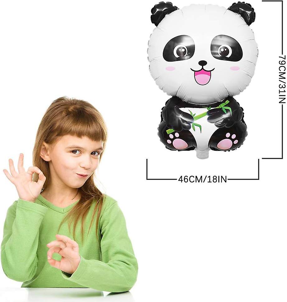12pcs Cute Panda Balloons, Aluminium Foil Mylar Zoo Jungle Animal ...