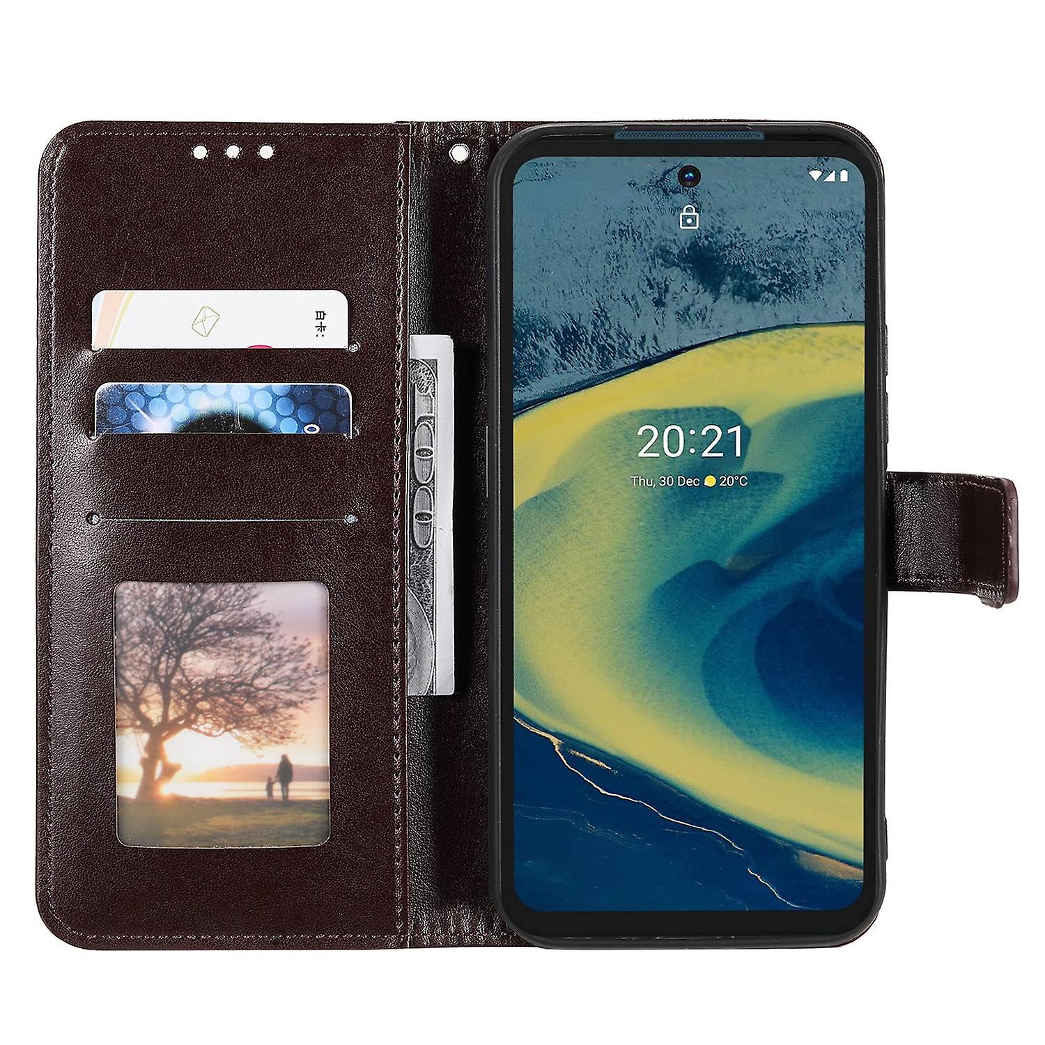 For Nokia Xr20 Totem Embossed Leather Case Brown | Fruugo UK