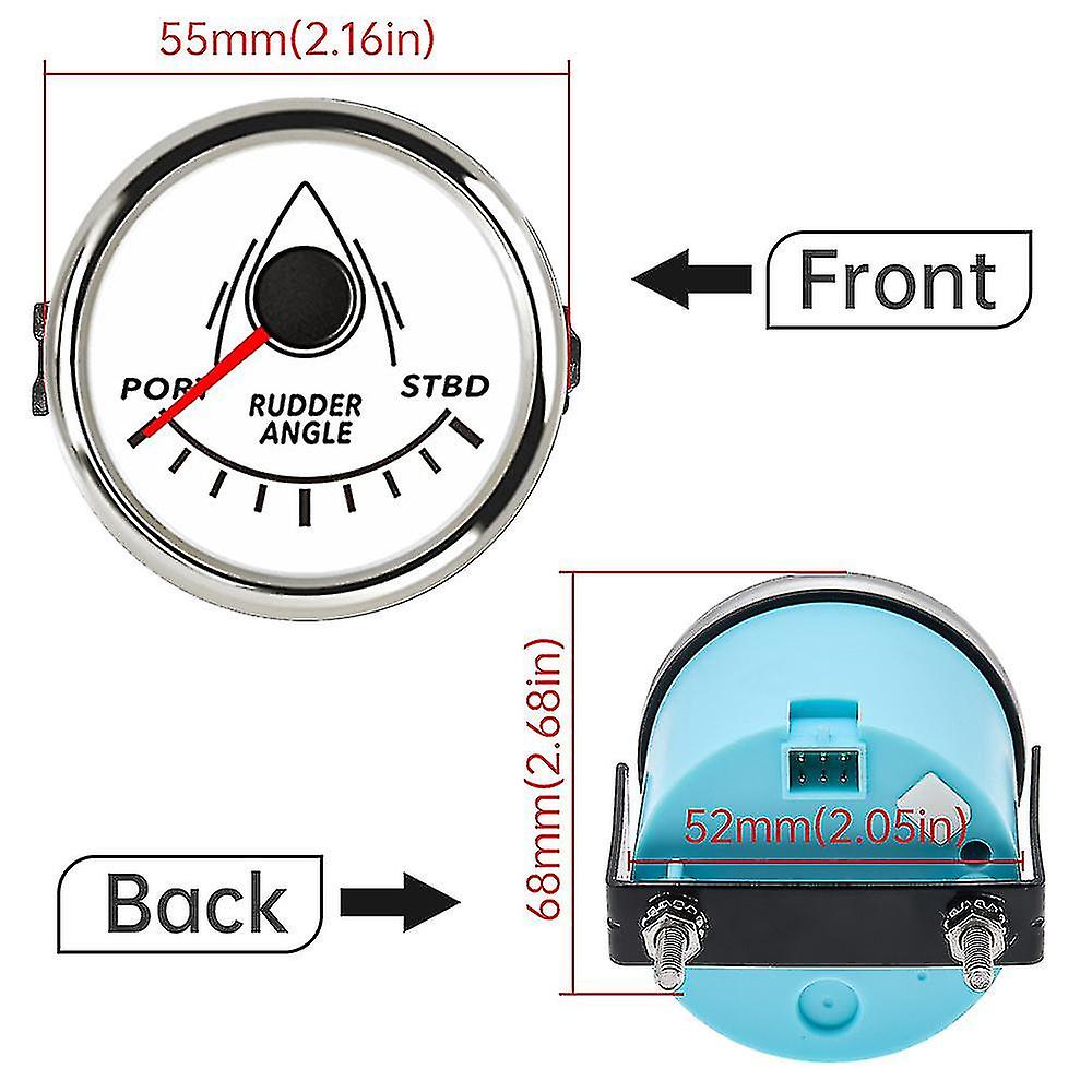 52mm Marine Rudder Position Indicator Waterproof Red Backlight With 0 ...