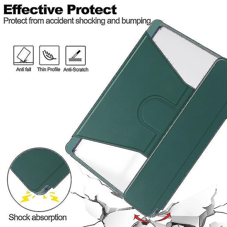For Samsung Galaxy Tab A9+ 360 Rotation Transparent Smart Leather Case ...