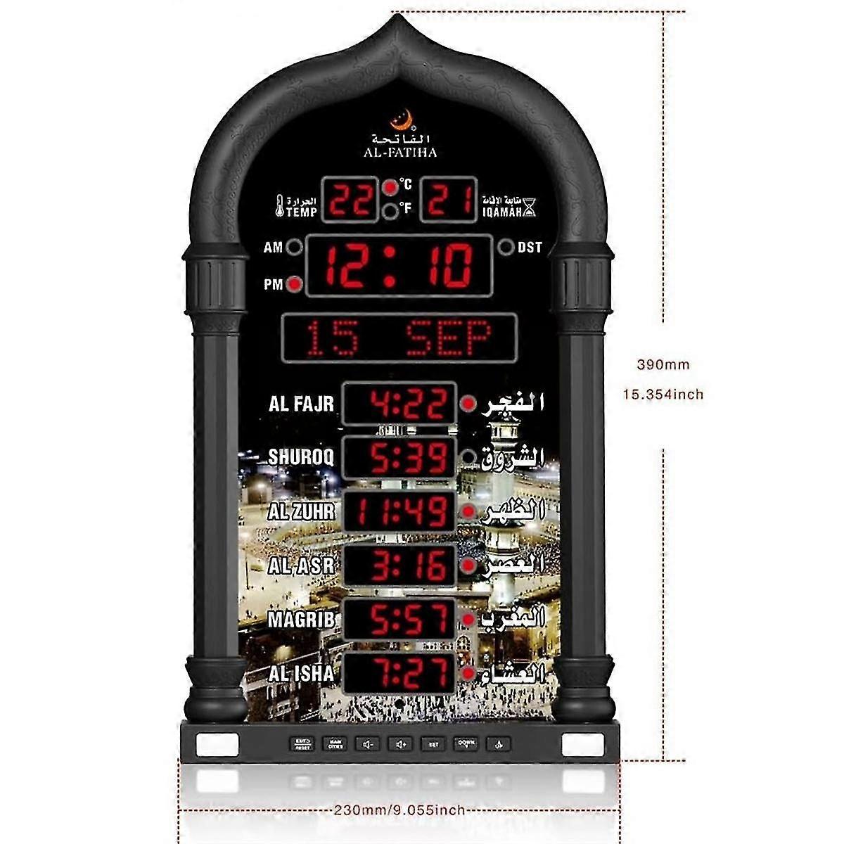 Azan Clock, LED Muslim Prayer Clock, Athan Wall Clock, Read Home/Office ...