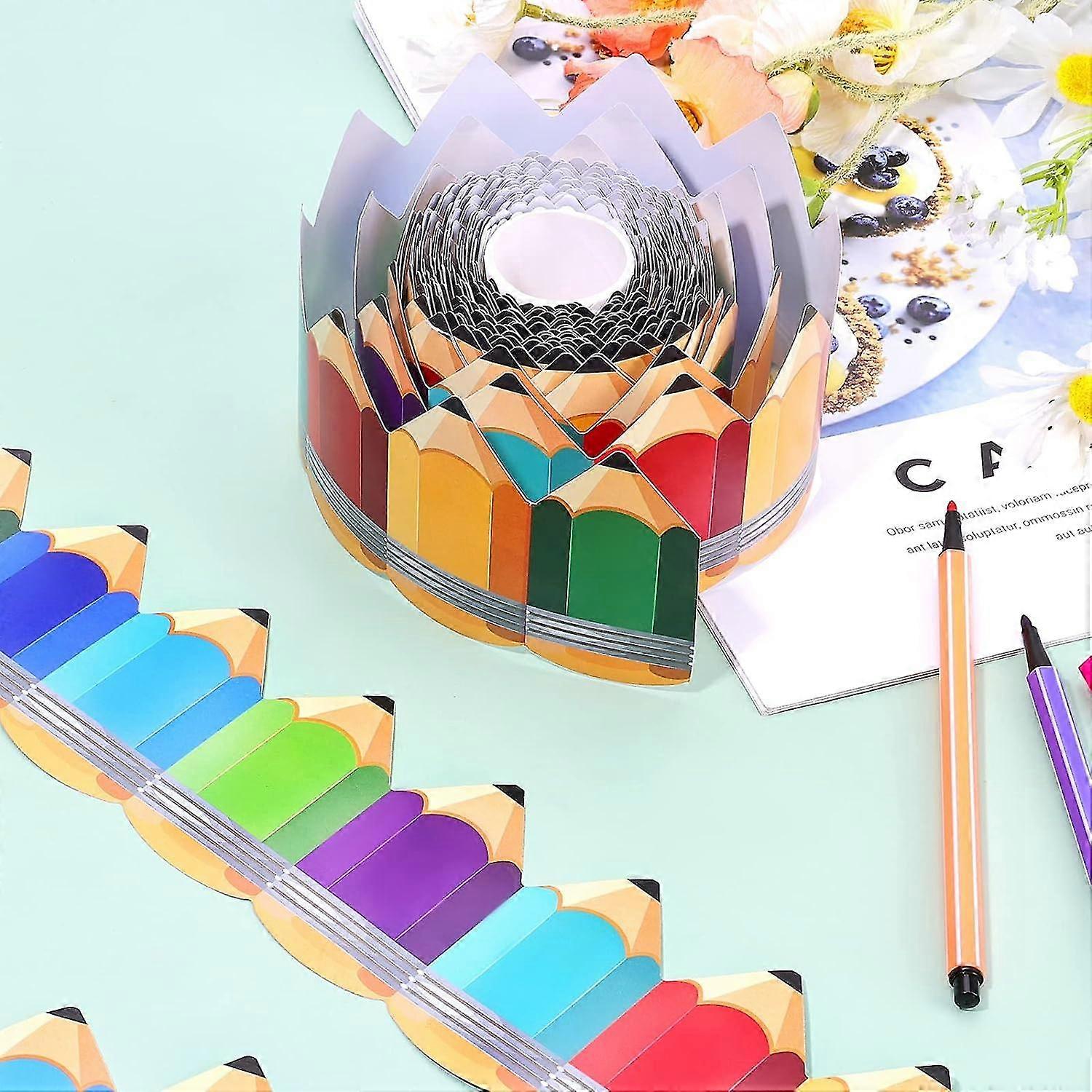 Pencils Border Trim - 66ft/20m Bulletin Board Borders, Colorful Back-to ...