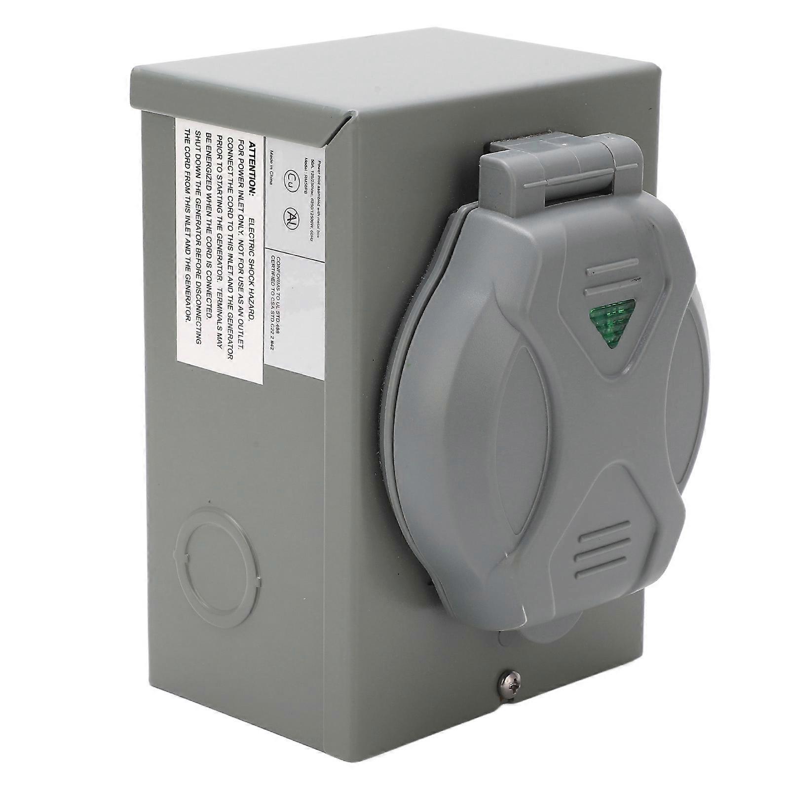 50A Generator Power Inlet Box Aluminum Alloy Power Inlet Box 12500W ...