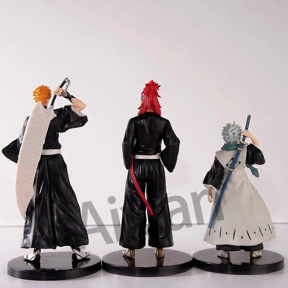3PCS/Set BLEACH Figure Kurosaki Ichigo Abarai Renji Hitsugaya Toushirou PVC Action Figure ...