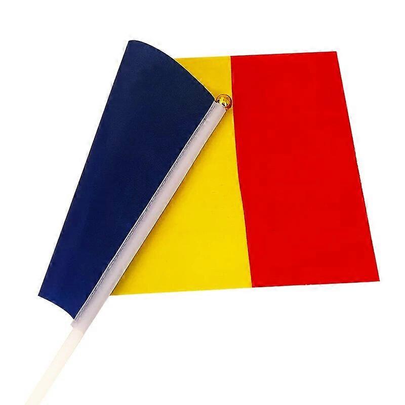 100pcs Romania Hand Flag National Romania Hand Flag 14*21cm Polyester ...