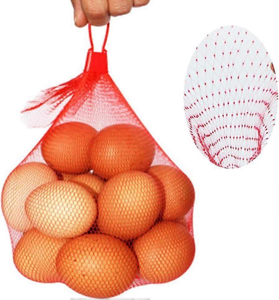 100 Pcs 20 Inch Red Reusable Nylon Mesh Vegetable Storage Plastic Bag ...