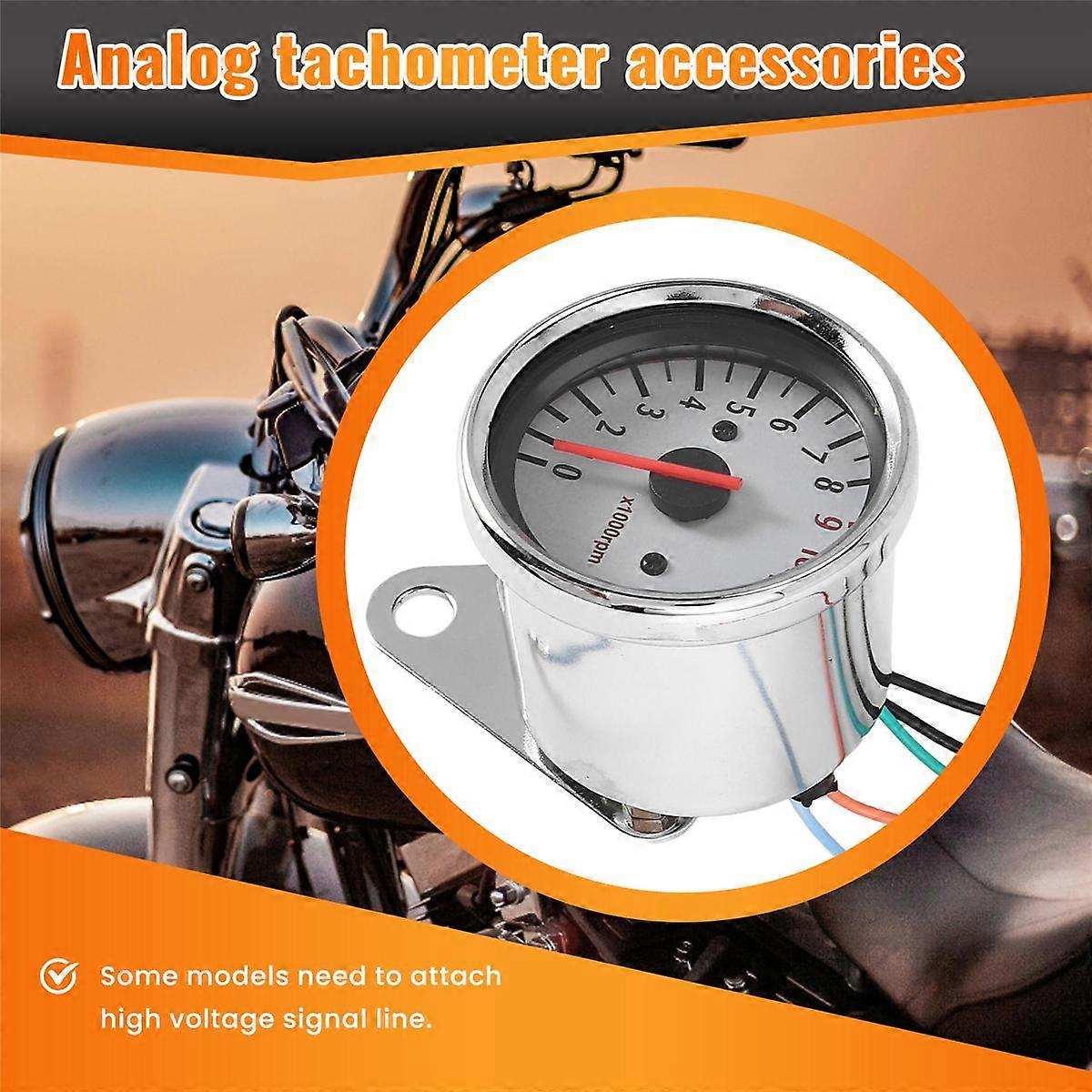 Universal Motorcycle Scooter 13000RPM Analog Tachometer Gauge Night ...